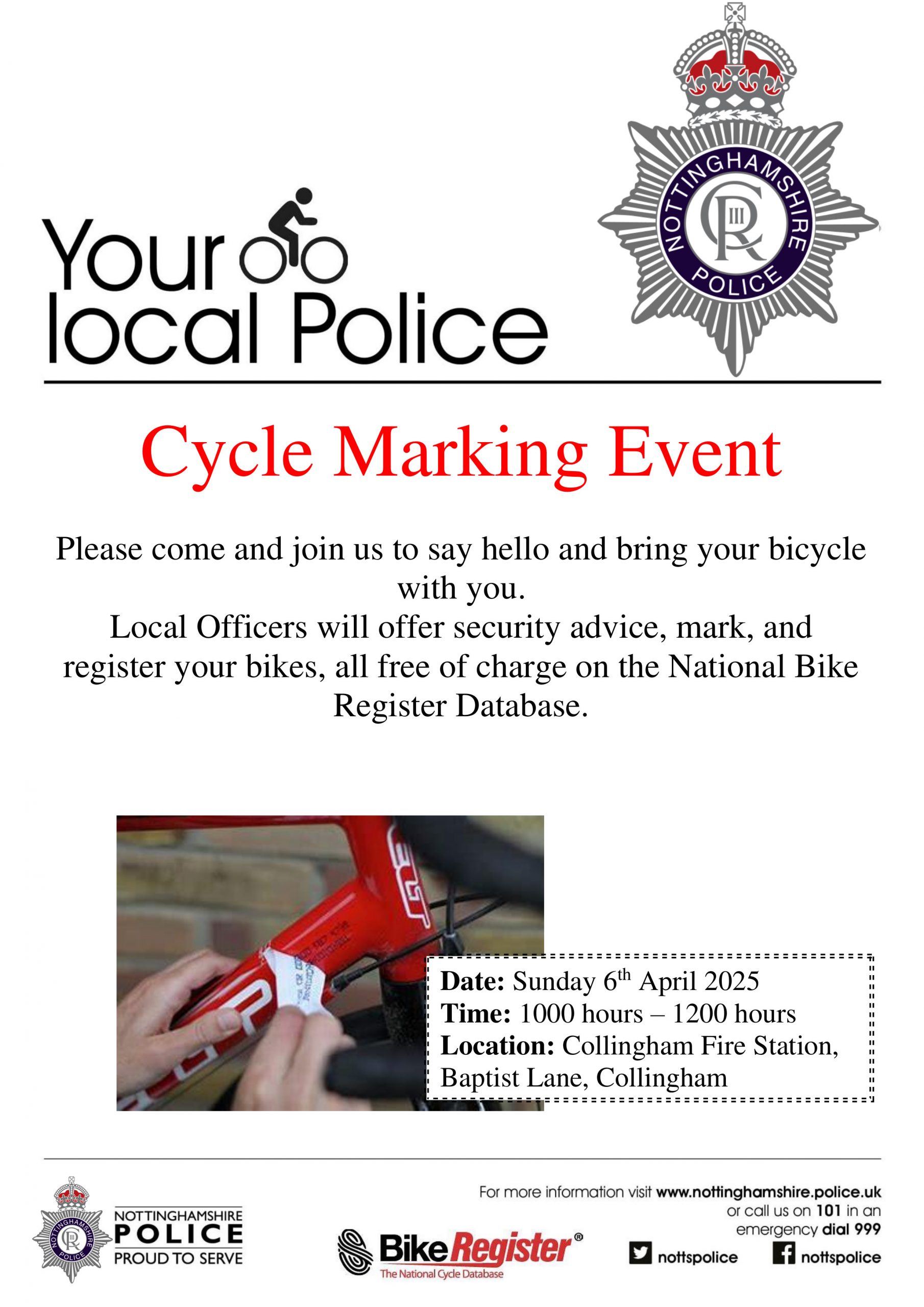 Cycle Marking Event – Collingham, Notts